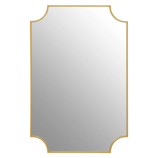 Avento Inverted Corners Wall Mirror In Gold | Contemporary Furniture UK