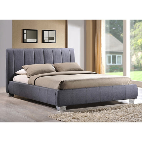 Braunston Fabric Double Bed In Grey | Elegant Furniture UK ...