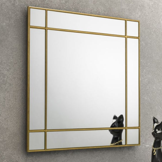 Fortissimo Square Wall Mirror In Gold Frame | Elegant Furniture UK ...