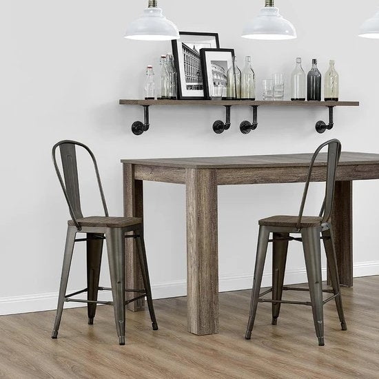 Luxor Copper Metal Counter Bar Stools In Pair | Elegant Furniture UK ...
