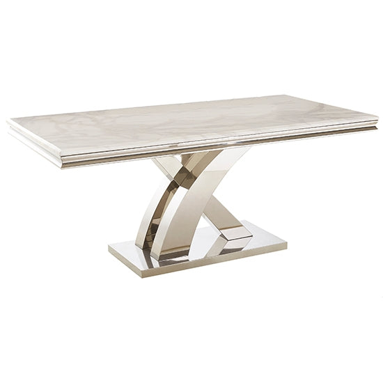 Mayfair Large Ceramic Marble 180cm Dining Table In White | Elegant ...