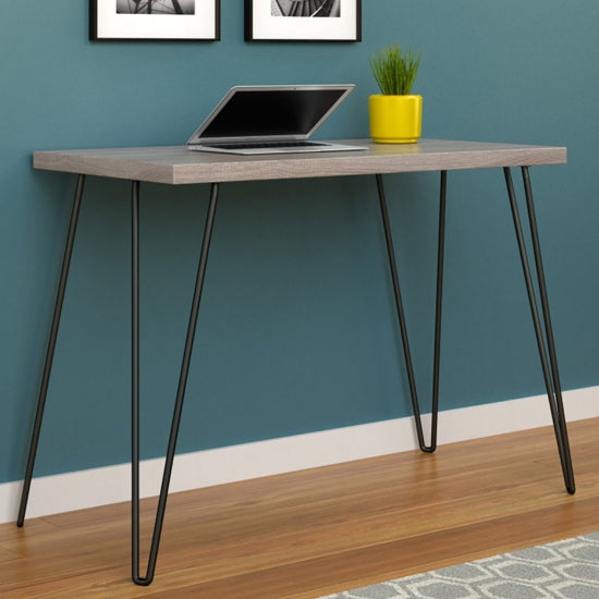 Owen Retro Wooden Computer Desk In Weathered Oak | Elegant Furniture UK ...