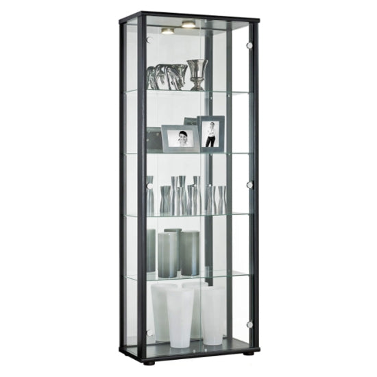 Selby 2 Doors Display Cabinet In Black With 5 Shelves | Elegant ...